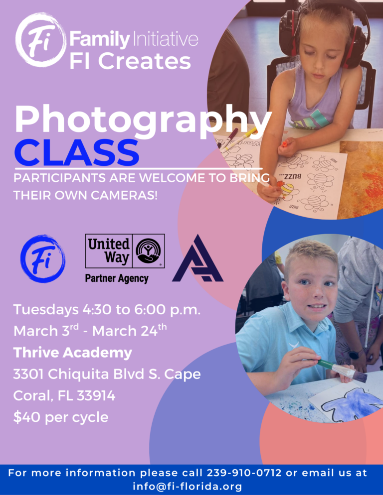 FI Creates Cape Coral – PHOTOGRAPHY- Cycle Starting March 3rd-24th 4 ...
